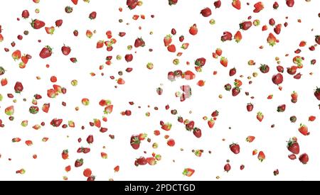 strawberry falling rain, isolated on transparent background Stock Photo ...