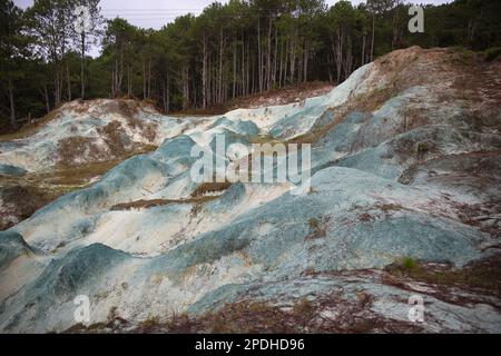 The Blue Soil Hills in Sagada, Philippines, taken from below, with the ...