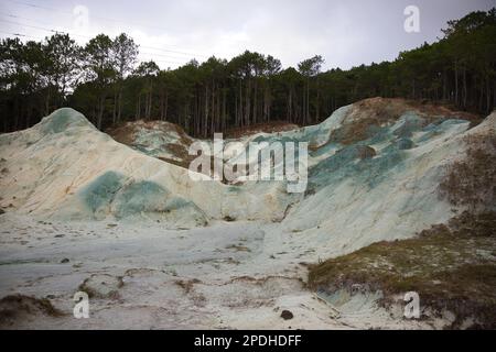 The Blue Soil Hills in Sagada, Philippines, taken from below, with the ...