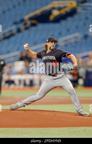 Minnesota Twins pitcher Randy Dobnak warms up for a spring training ...