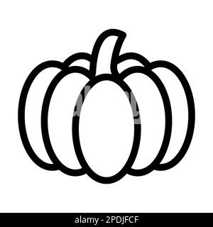 Pumpkin Vector Thick Line Icon For Personal And Commercial Use Stock ...