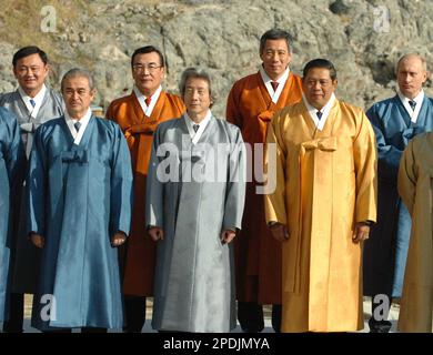 All clad in traditional Korean silk overcoats called "durumagi" Asia ...