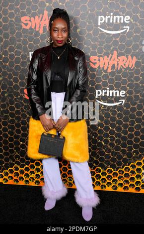 Adamma Ebo poses at the premiere of the Amazon Prime Video series ...