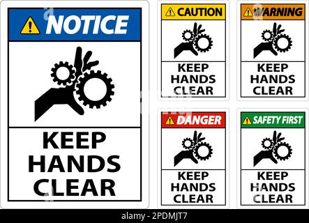 Caution Keep Hands Clear On White Background Stock Vector Image & Art ...