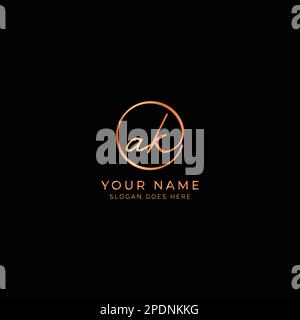 Initial AK alphabet line art logo design of vector Stock Vector Image ...