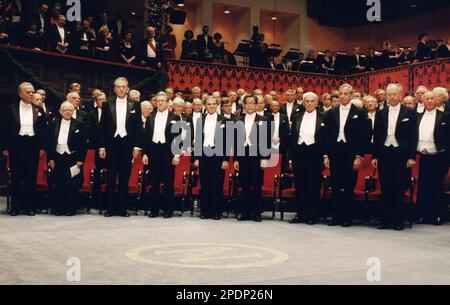 Nobel Prize Laureates Reinhard Selten (L) and John Nash (R) arrive at ...