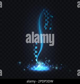 Light blue magic energy swirls isolated on transparent background ...