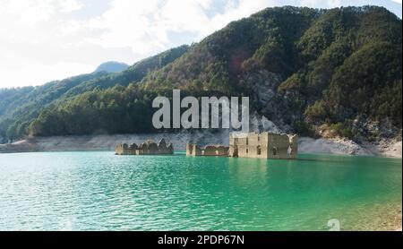 Tramonti di sotto, Italy - View of the artificial Lake of Redona with ...