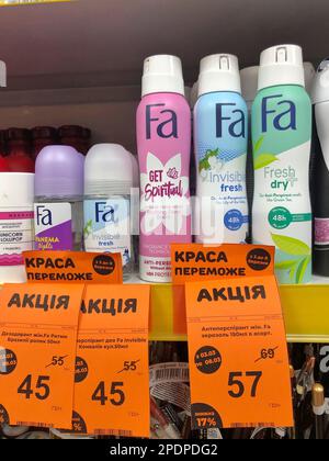 Bathroom deodorants on store shelves Stock Photo - Alamy