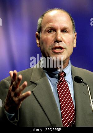 Disney chief Michael Eisner speaks during a news conference in Burbank ...