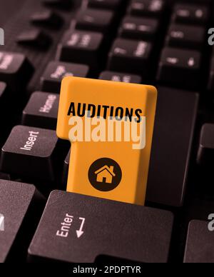 Handwriting text Demo, Business approach exemplification display ...