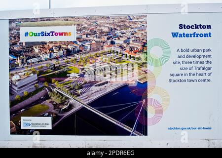 Vision for new Waterfront at Stockton on Tees, Cleveland, England Stock ...