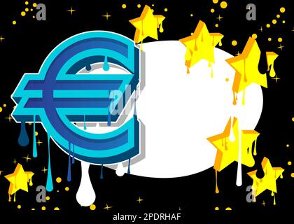 Euro Sign Graffiti. Abstract modern street art of European Union ...