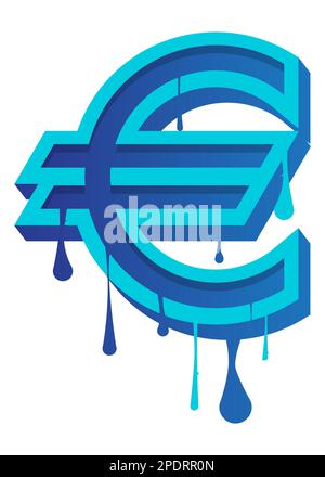 Euro Sign Graffiti. Abstract modern street art of European Union ...