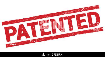 PATENTED text written on red lines stamp sign Stock Photo - Alamy