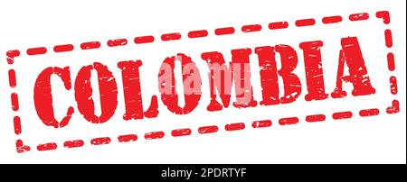 COLOMBIA text written on red grungy stamp sign Stock Photo - Alamy