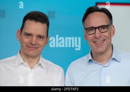 left to right Leonhard BIRNBAUM, Management Chairman CEO, Marc SPIEKER ...