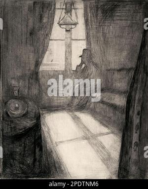 Edvard Munch. Moonlight. Night in St Cloud. 1895. Norway. Drypoint ...
