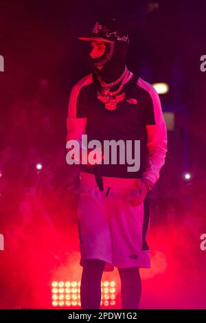 Italian rap/hip hop singer Shiva during the Milano Demons Live Tour ...