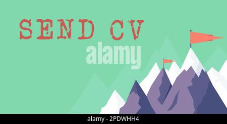 Text caption presenting Send Cv. Concept meaning Give resume curriculum ...