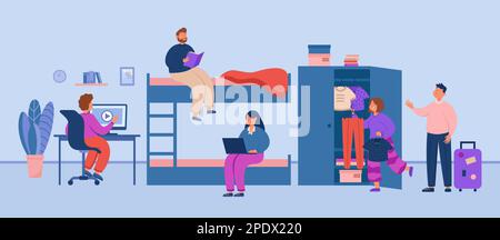 College dormitory. Student hostel, alternative accommodation in dorm ...