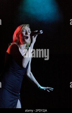 Paris jazz and cabaret singer Caroline Nin performing Hymne A Piaf, her ...