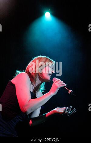 Paris jazz and cabaret singer Caroline Nin performing Hymne A Piaf, her ...