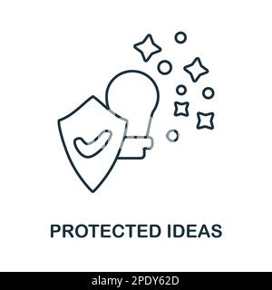 Protected Ideas icon. Monochrome simple Protected Ideas icon for ...