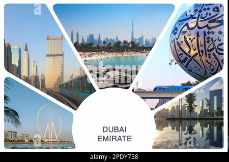 High quality commercial photo collage of exotic water channels with ...