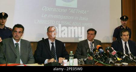 From left sitting, Italian Anti-terrorism chiefs Franco Gabrielli ...