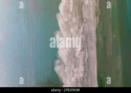 Details of Curtains ice formation used by ice climbers in Pictured ...