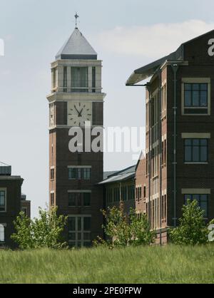 Tall clock tower in Wagner Park in downtown Aspen, Colorado in the ...