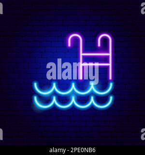Swimming pool ladder neon sign Stock Vector Image & Art - Alamy