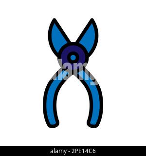 Wire cutters line icon isolated on white background. Black flat thin ...