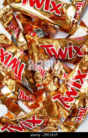 a twix chocolate bar in a wrapper Stock Photo - Alamy