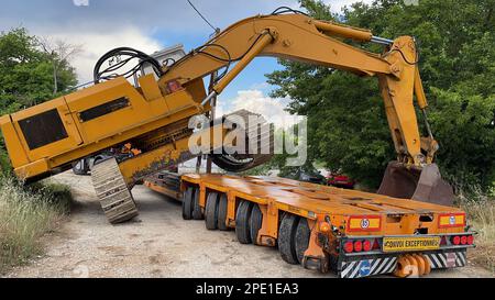 Transporting The Huge Excavator To The Next Mining Site, Heavy ...