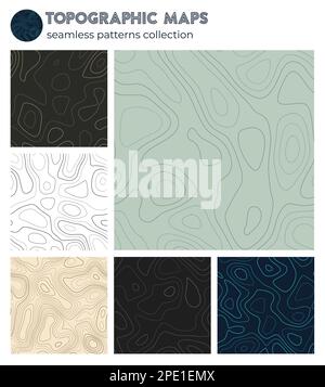 Topographic maps. Awesome isoline patterns, seamless design. Neat ...