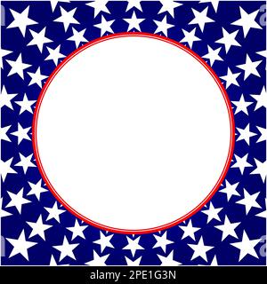 American flag symbols stars round border frame logo symbol card banner ...