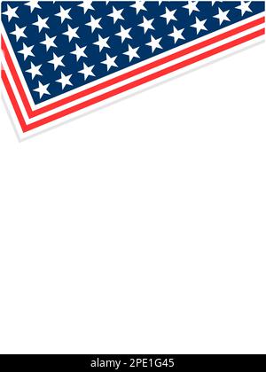 Abstract American flag symbols corner frame border with copy space for ...
