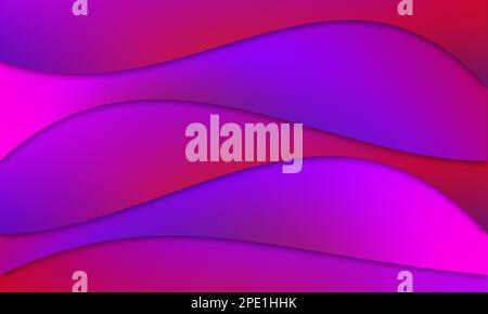 Colorful magenta wavy shapes abstract background. Decorative vertical ...