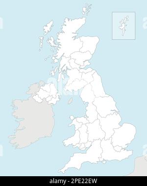 Vector blank map of UK with administrative divisions. Editable and ...