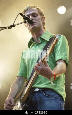 Singer and guitarist Peter Brugger of German band 'Sportfreunde Stiller ...