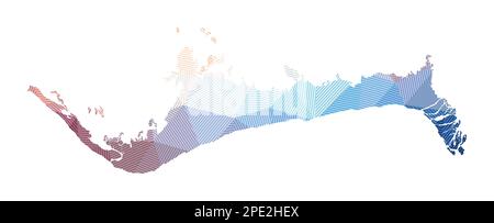 Low poly map of Grand Bahama. Geometric illustration of the island ...