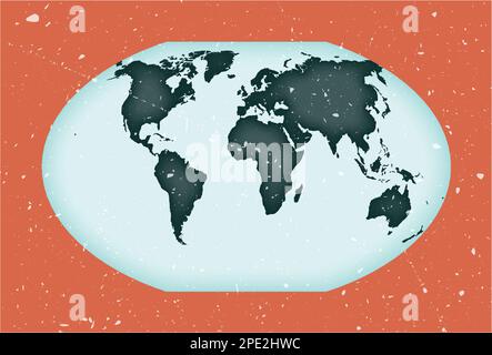 World map. Globe in Winkel Tripel projection, plain style. Outline ...