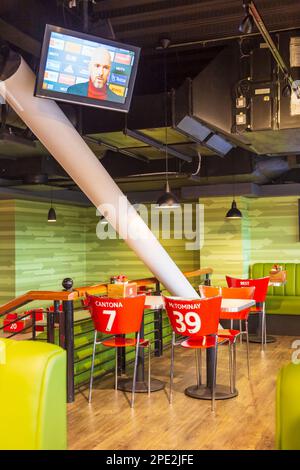 Interior of Red Cafe at Old Trafford, Home of Manchester United Stock ...