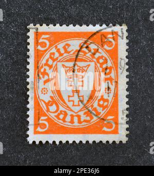Postage stamp printed by Danzig, Germany, The Free City of Danzig stamp ...
