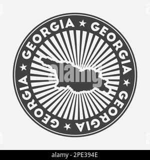 Georgia Logo. Map of Georgia with country name and flag. Elegant vector ...