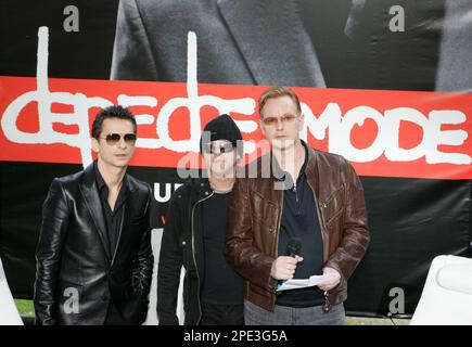 Martin Gore and David Gahan of Depeche Mode perform on stage at the 02 Arena in London Stock ...