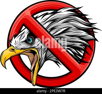 Vector forbidden sign with flying bird isolated from background ...