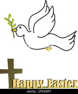 Easter dove with olive branch Stock Photo - Alamy